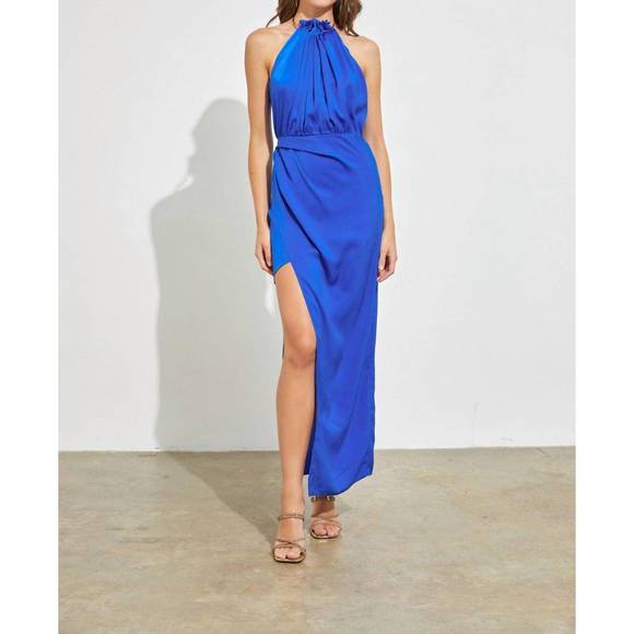 DO+BE | Dresses | New Dobe Gathered Neck Dress In Blue | Poshmark